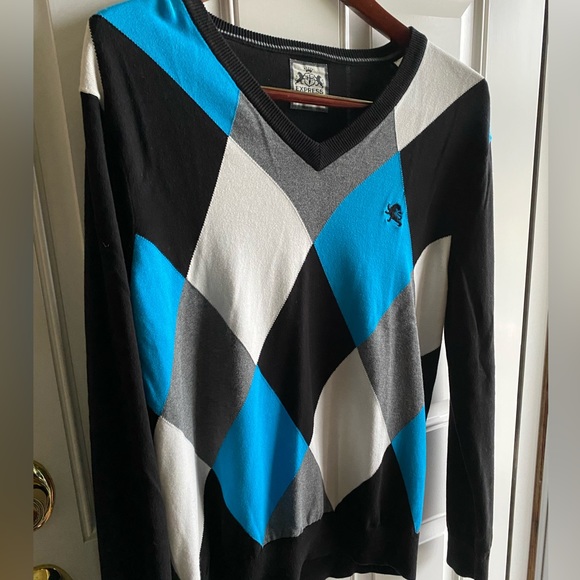 Express | Sweaters | Mens Express V Neck Diamond Plaid Sweater | Poshmark
